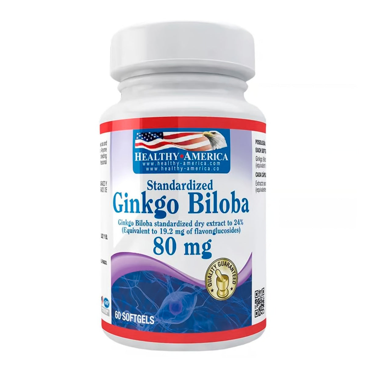 Ginkgo Biloba 80 mg 60 softgel Healthy America — Vindo