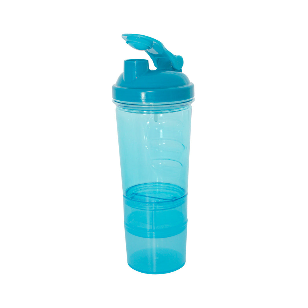 Shaker botella botilito Mezclador 600ml / 20oz Azul Claro sin BPA — Vindo
