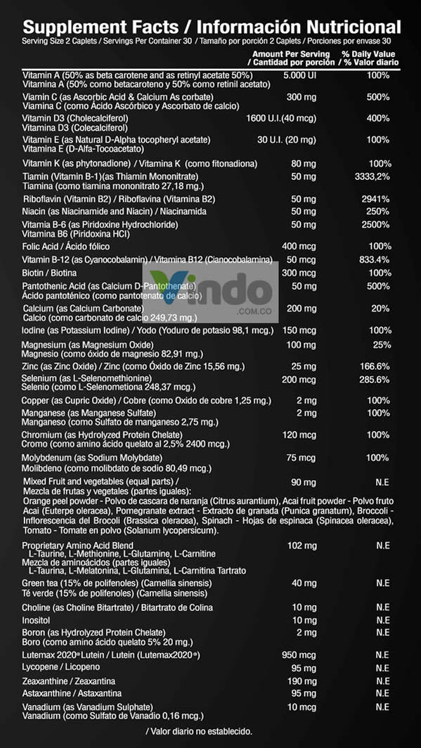 Max For Men Multivitaminico 60 Tabletas Healthy America — Vindo